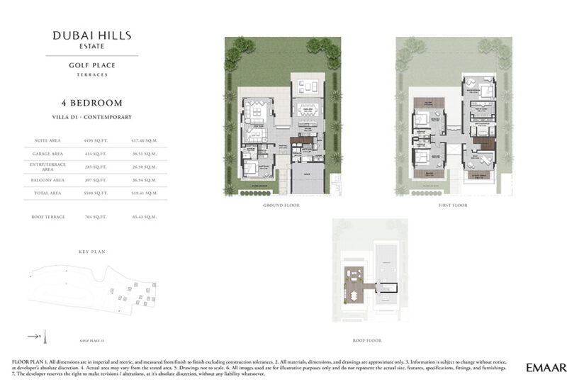 Emaar Golf Place Terraces 6 Bedroom Villas Dubai Hills Estate